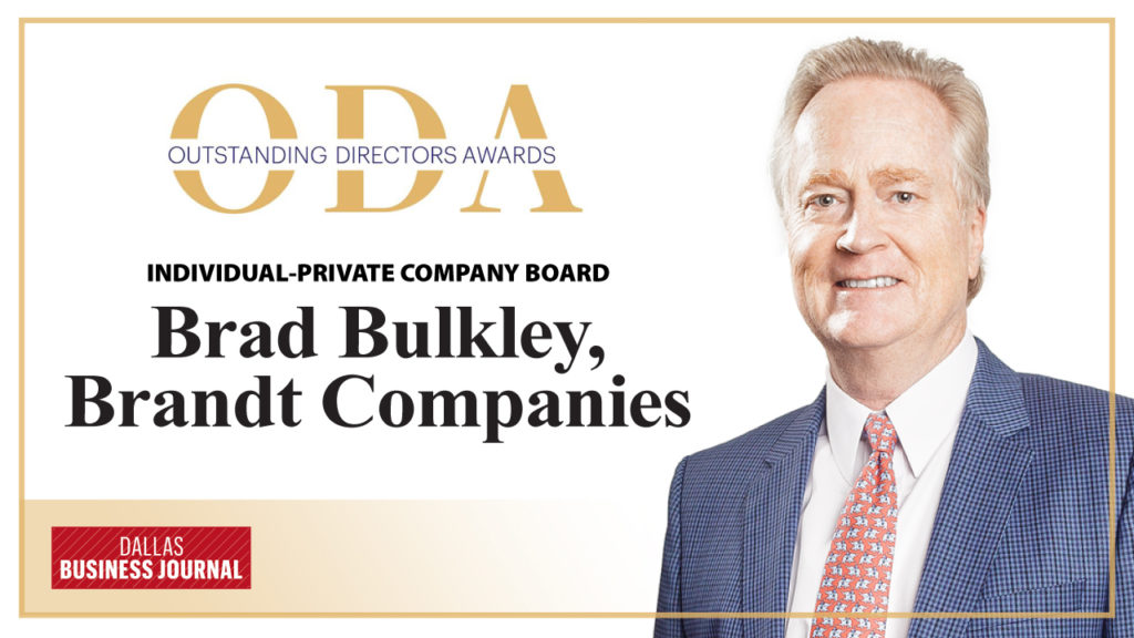 Brad Bulkley Receives Outstanding Directors Award for Private Companies ...